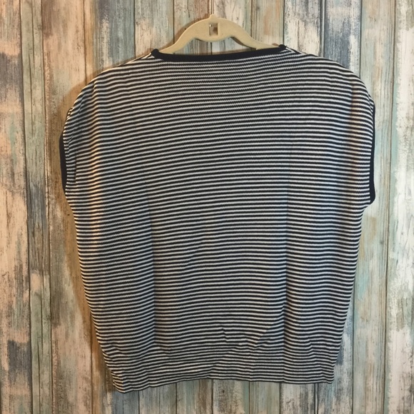 Tops | Nautical Shell Navy And White Striped Boxy Top | Poshmark